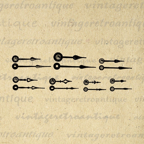 Digital Image Antique Clock Hands Set by VintageRetroAntique