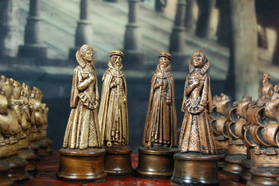 LARGE Elizabethan Chess Set Customisable by WinkingBlindBats