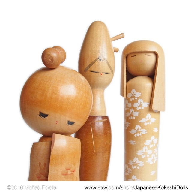 Kokeshi Dolls. Antique Japanese Dolls. by JapaneseKokeshiDolls