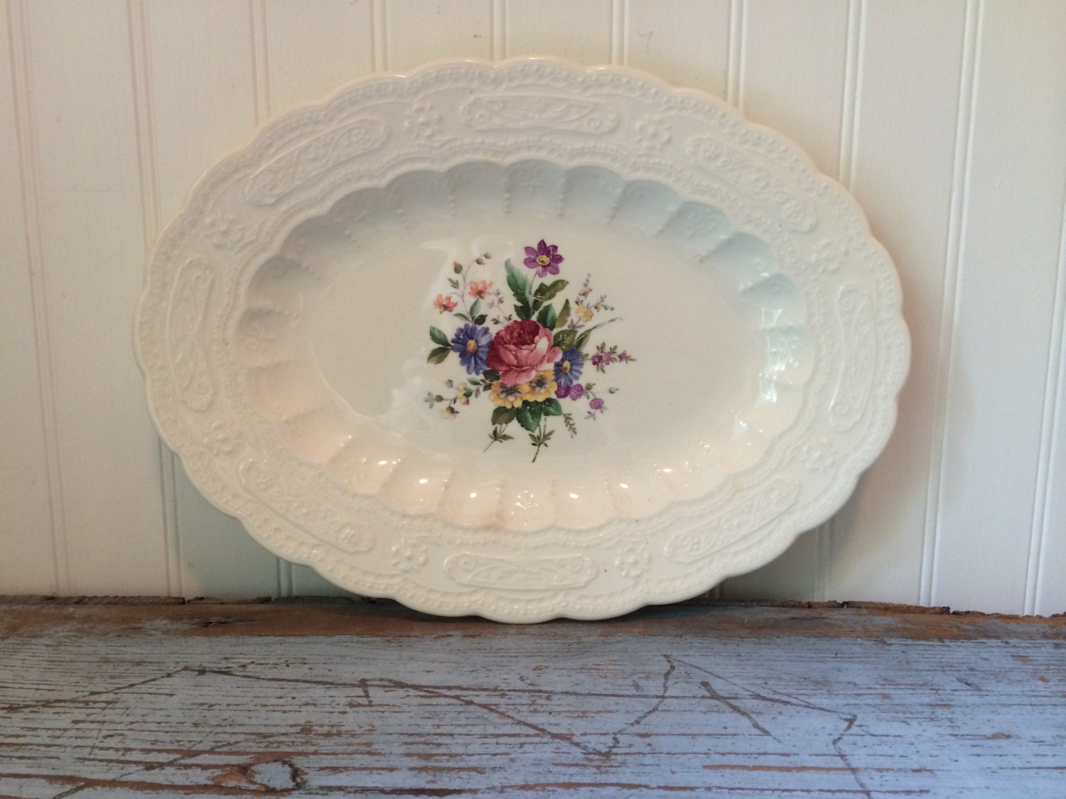 Vintage Edwin M Knowles Platter with Floral Motif – Haute Juice