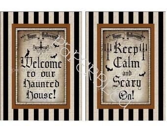 Scary welcome sign | Etsy