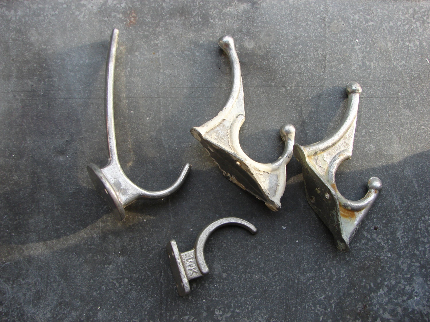 Set of 4 light metal Soviet design hooks made in USSR era in 1970s ...