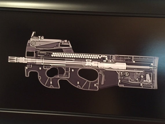 FN P90 sub machine gun Xray Guns print