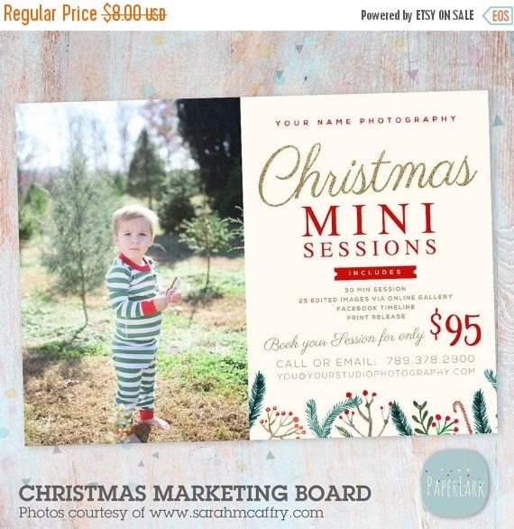 ON SALE Christmas Mini Session Template by PaperLarkDesigns