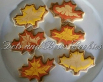 Items similar to Fall or Thanksgiving leaf cookies on Etsy