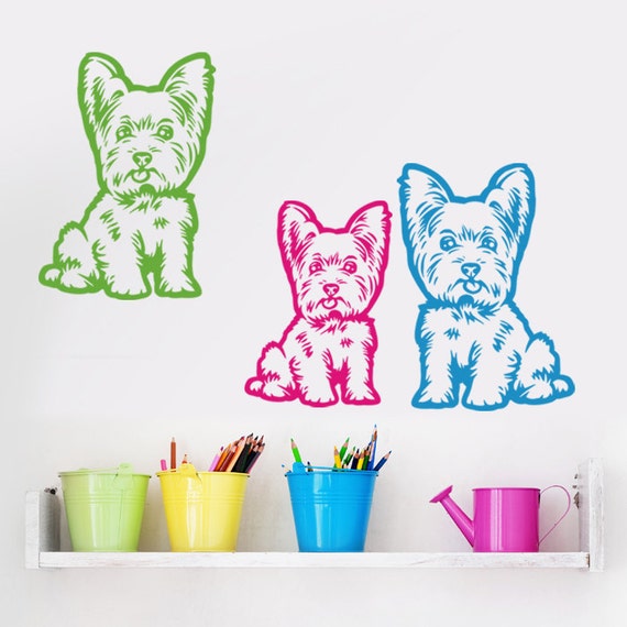 Yorkie Wall Decal Sticker Yorkshire Terrier Dog Vinyl Wall