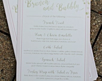 Bridal shower menu | Etsy