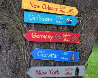 Custom Pirate Cove Distressed Wooden Directional by CurioObscurio