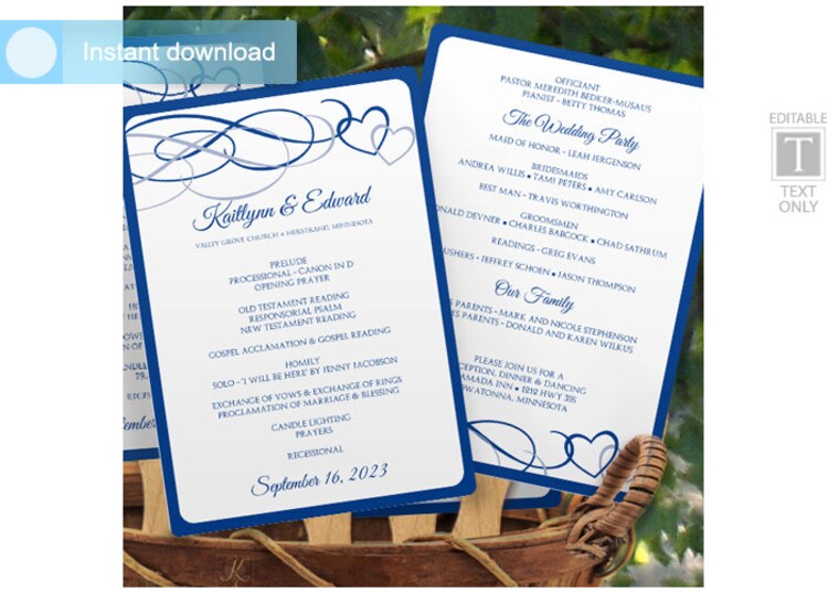 Diy Wedding Fan Program Template DOWNLOAD by KarmaKWeddings