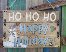 Popular items for rustic holiday sign on Etsy