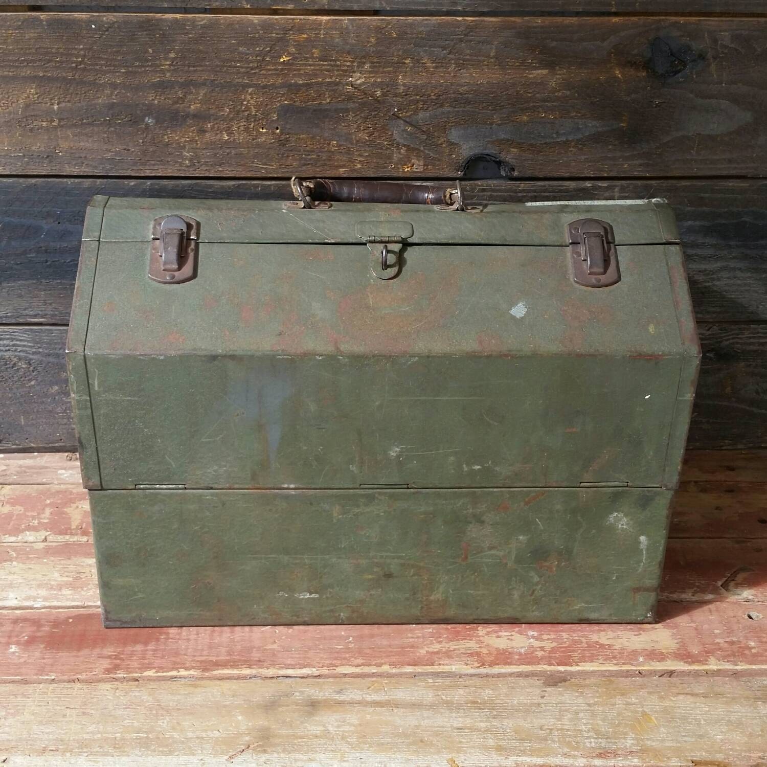 Kennedy Tool Box US Navy Steel Chest Military Green Storage