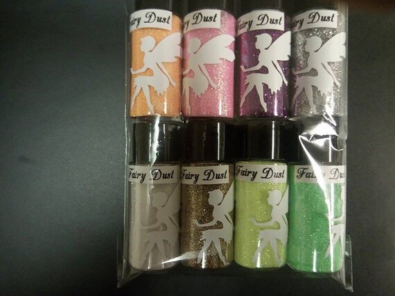 8 x 10 gram bottles of color fairy dust by Dazzleglittertattoo