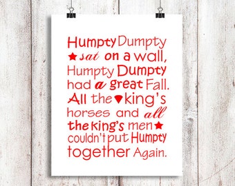 Humpty dumpty print | Etsy