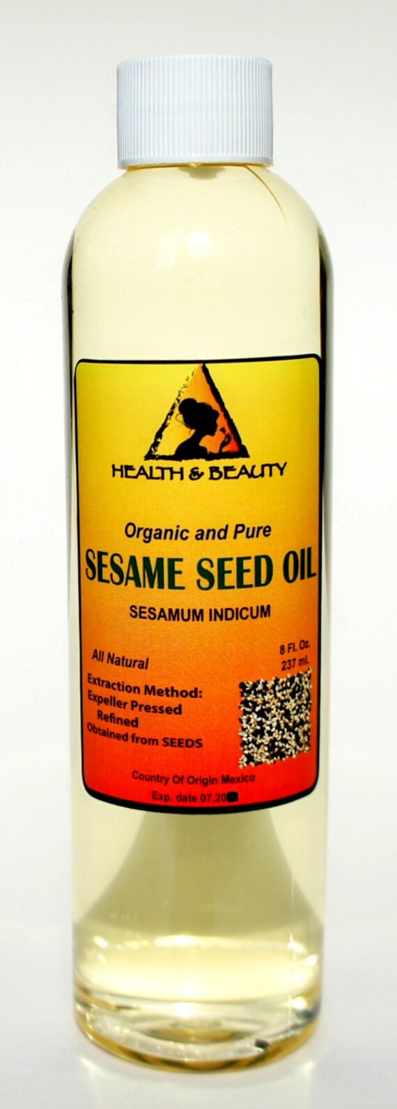 8 oz SESAME OIL REFINED Organic Carrier Expeller by HBOilsCenter