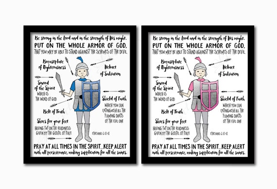 Christian print. Armor of God. Ephesians 6:10-18. Instant