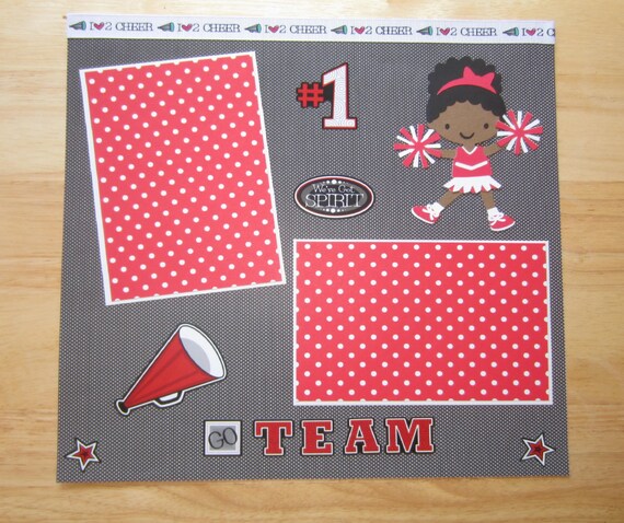 Cheerleader Scrapbook Layout I Love to Cheer by AngelBDesigns4You
