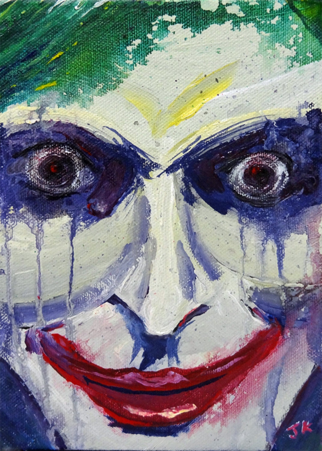 Joker Batman DC Comics Suicide Squad splatter drip abstract