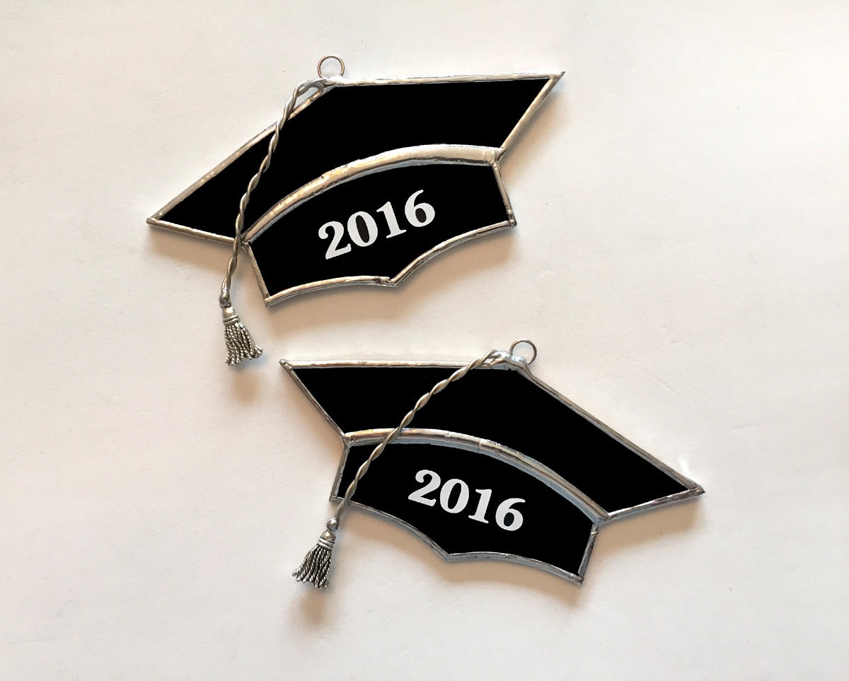 Handmade Stained Glass Graduation Cap Suncatcher