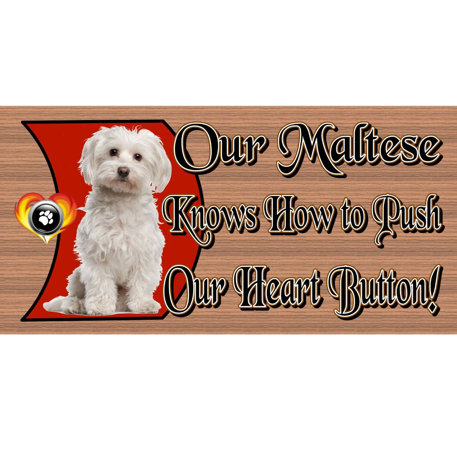 Maltese Wood Signs Maltese GS488 Wooden Signs Dogs Maltese
