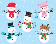Popular items for snowman clip art on Etsy