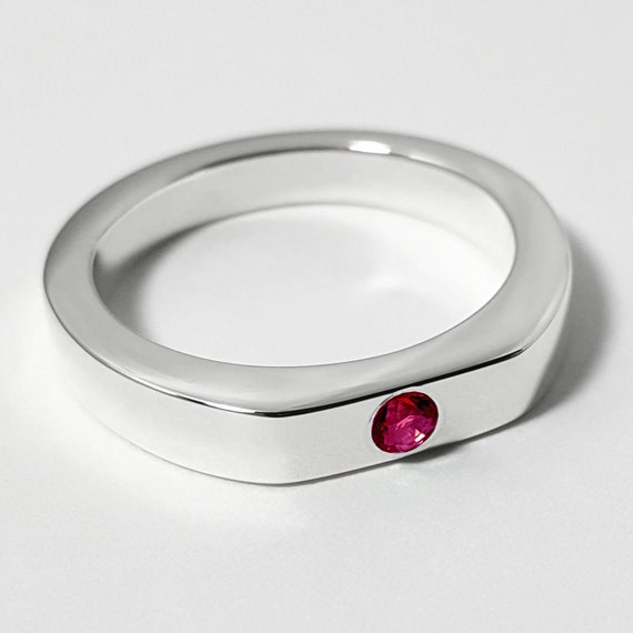 Simple Ruby Ring In Sterling Silver Sterling Silver Ruby