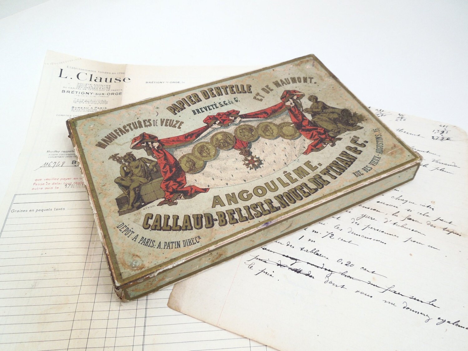 Antique Cardboard box Doilies, 1900s, French Vintage, collectibles ...