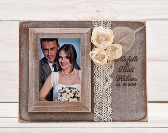 Wedding Frame Rustic Picture Frame White by InesesWeddingGallery