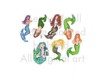 Mermaid clip art | Etsy