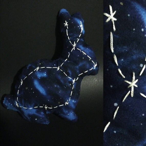 Rabbit Constellation Lepus Handmade by BatsintheBelfryCraft