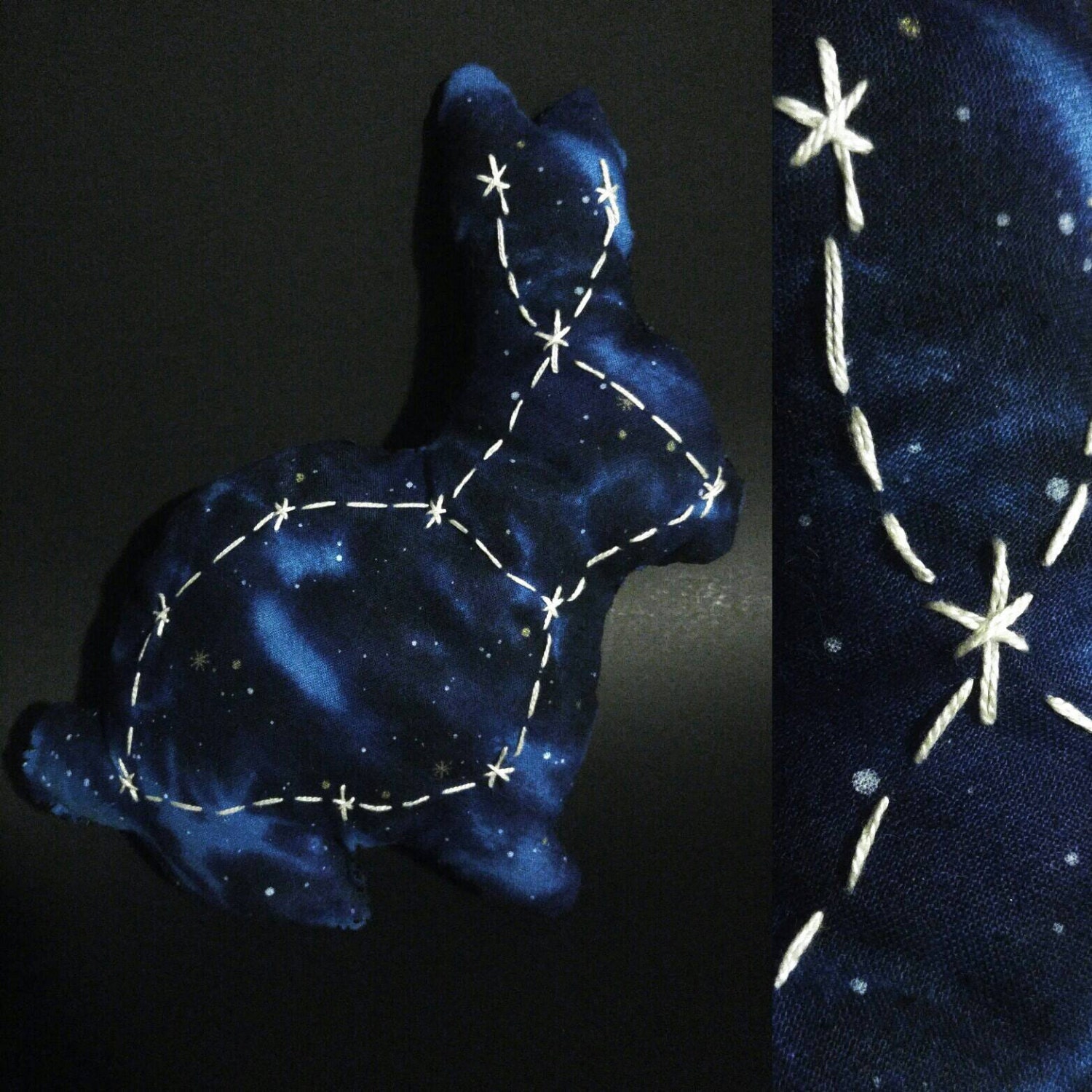 Rabbit Constellation Lepus Handmade by BatsintheBelfryCraft