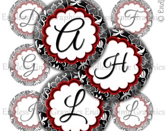 Alphabet Bottle Cap Images DIGITAL Full by EndlessTimeGraphics