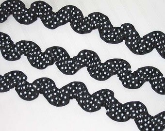 5 Yards Black Metallic Rick Rack Trim Black Trim Ric Rac