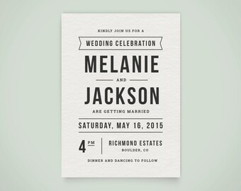 Items similar to Bracket Wedding Invitation Sample on Etsy