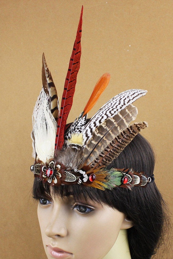 Indian Headband Native American Feathers Headband Indian