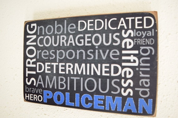 Policeman Sign Descriptive Police Officer Words Police