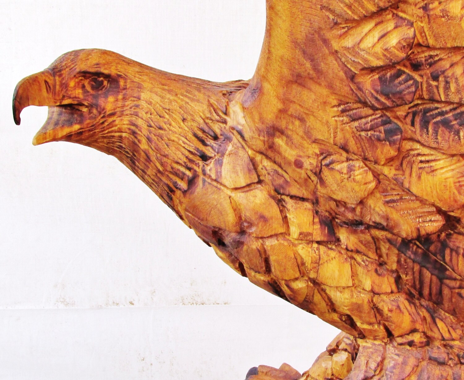wood carving of an eagle