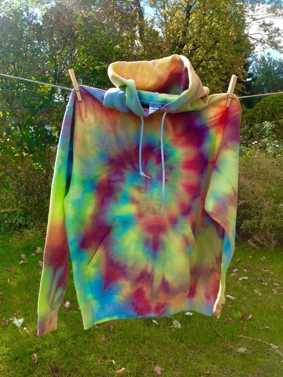 Tie Dye Hoodie Rainbow Spiral Tie Dye Pullover Hoodie Custom Made