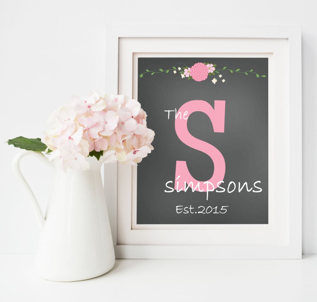 Custom Established Sign -1st Anniversary -custom family Established ...