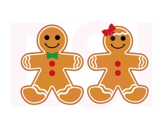 Gingerbread boy and Girl Christmas svg files SVG DXF EPS