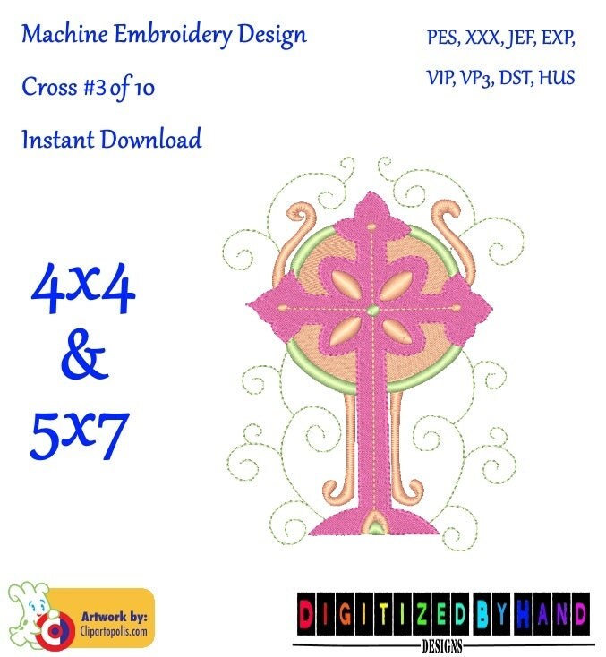 Cross Embroidery Design 3 of 10 Religious Embroidery Design