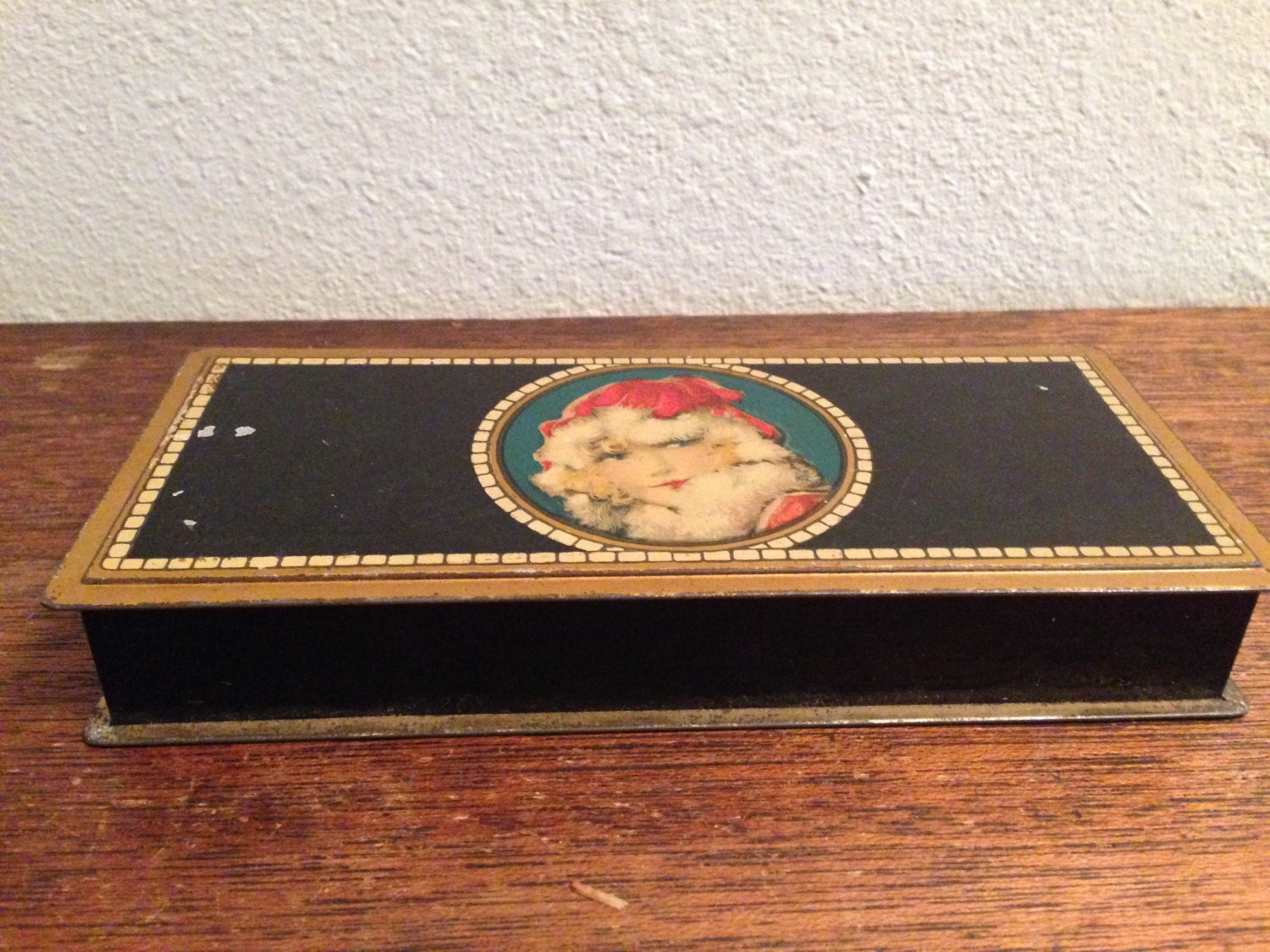 Holiday Henry Clive Vintage Antique Pencil Box Tin with Actress Mae ...