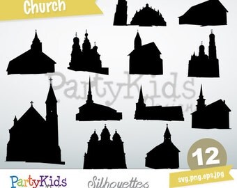 Church silhouette | Etsy