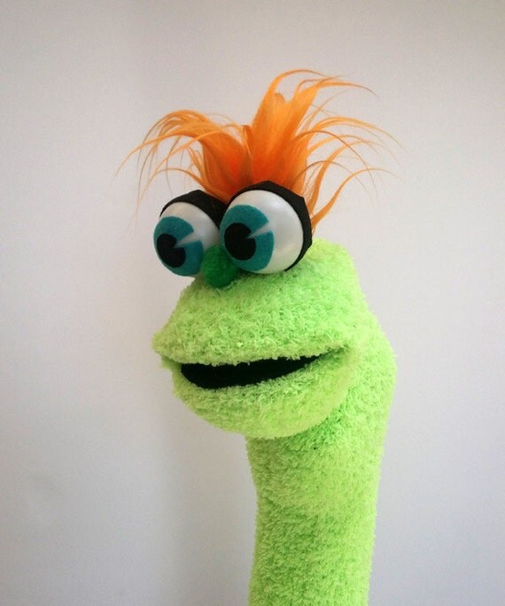 Sock Hand Puppet Orange Hair Hand Puppet