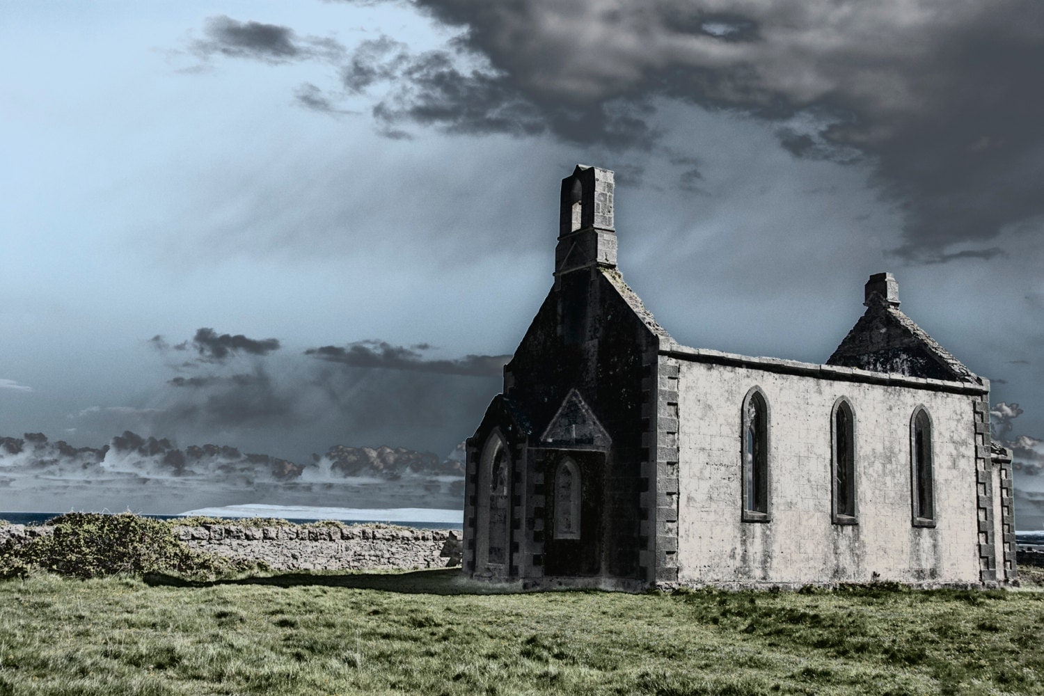 Ireland old Irish church photography wall art Inishmore