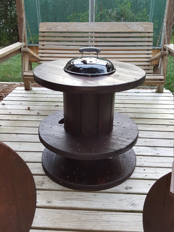 Items similar to Lighted wire spool mini fire pit / Pick up only on Etsy