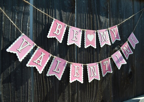 Be My Valentine Pink Valentines Day Banner Home Decor Photo