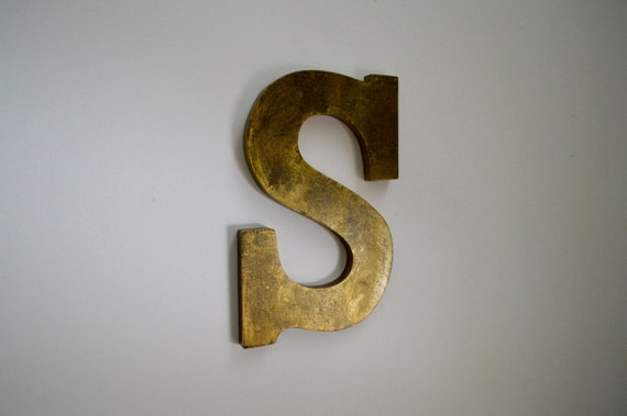 Brushed Gold 9 Hand-Painted Wall Letters