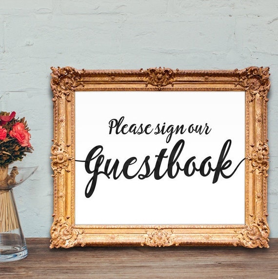 Please sign our guestbook sign PRINTABLE 8x10 5x7