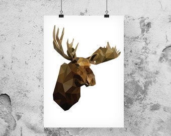 Geometric moose | Etsy