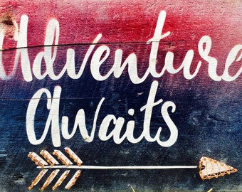 Adventure wood sign | Etsy